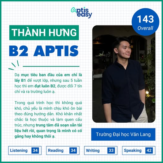 Aptis Easy - 3 Tuần Chinh Phục Chứng Chỉ B1 B2 C Aptis ESOL